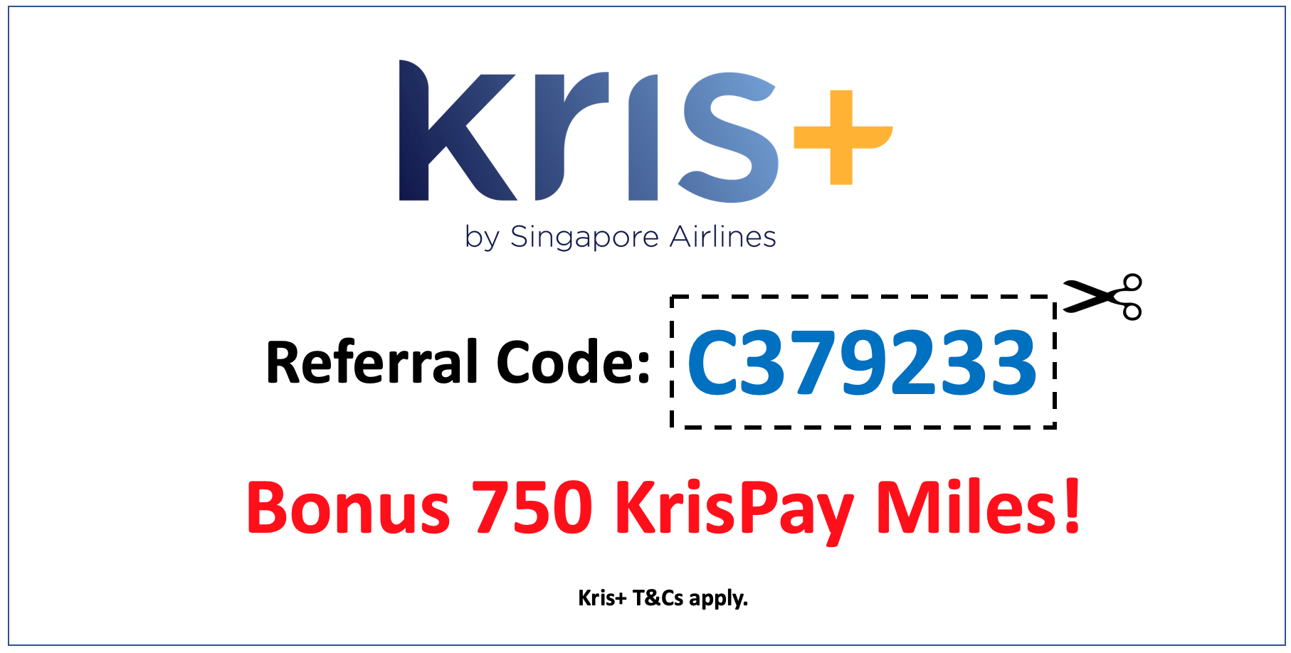Kris+ Referral Code 2025: C379233 (FREE 750 KrisPay Miles)