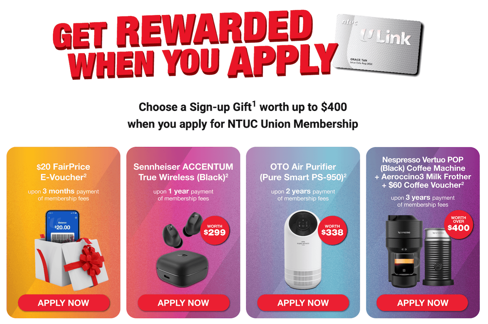 NTUC Referral Code: 202300988804 (FREE $400 Gift)