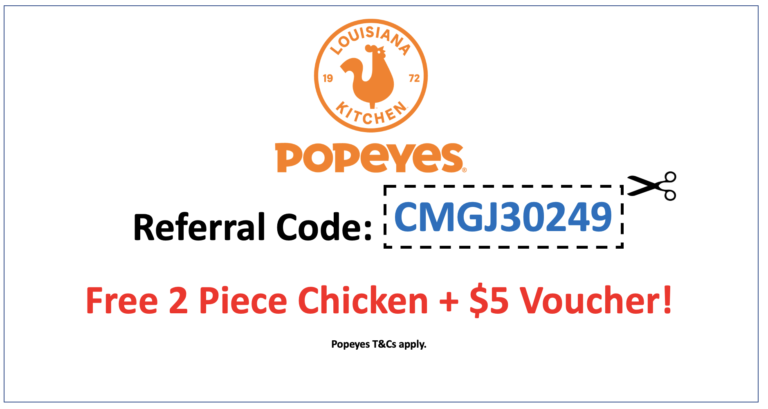Popeyes Referral Promo Code: CMGJ30249 (Free Chicken)